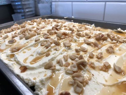 Vanilla Poke Cake with Salted Caramel and Buttercream | GB's Kitchen